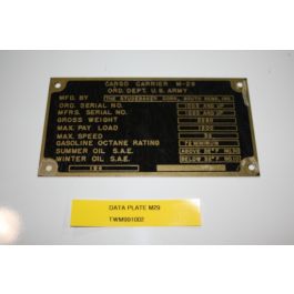 DATA PLATE M29
